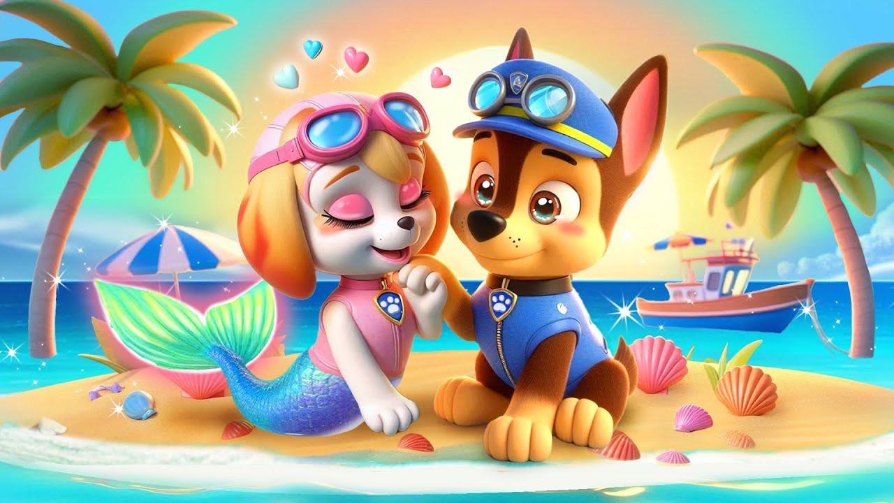 CHASE Fall In Love With Pretty MERMAID SKYE - Funny Story | Paw Patrol ...