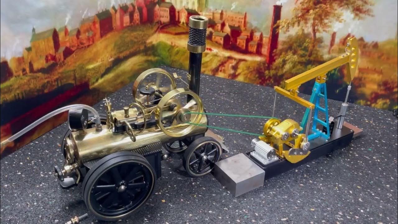 Dampfmaschine/Lokomobile Teil 1: Wilesco D430 betreibt mit Druckluft Ölpumpe "Pumping Jack ...