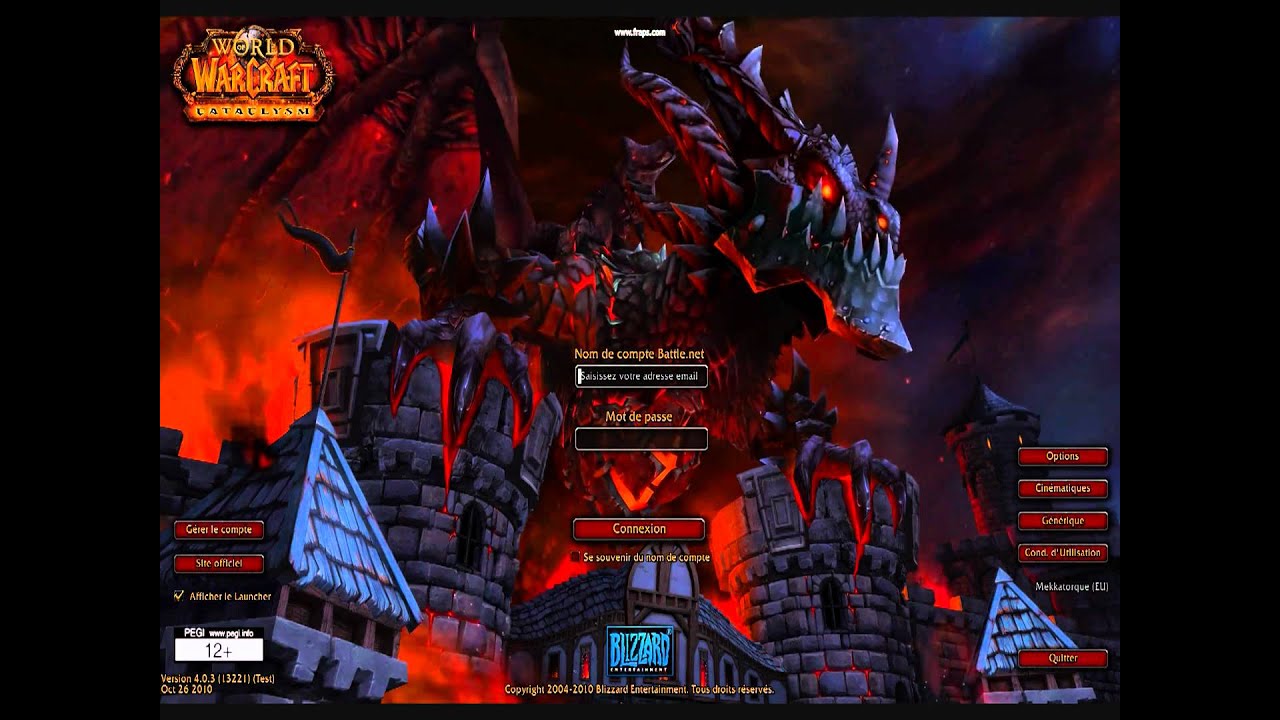 Login World of Warcraft Cataclysm - YouTube