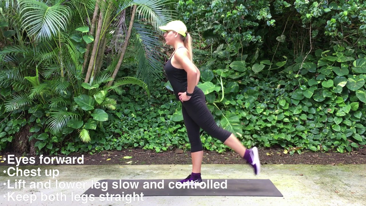 Standing Backward Leg Lift - YouTube