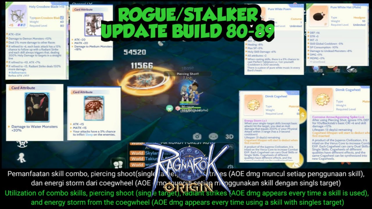 Rogue/Stalker Build 80-89 - Ragnarok Origin - YouTube