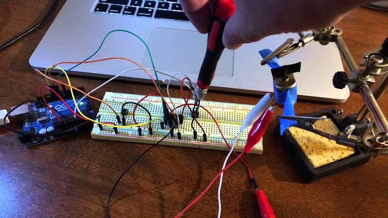 L293D H Bridge + Arduino + Hobby Motor Experiment - YouTube