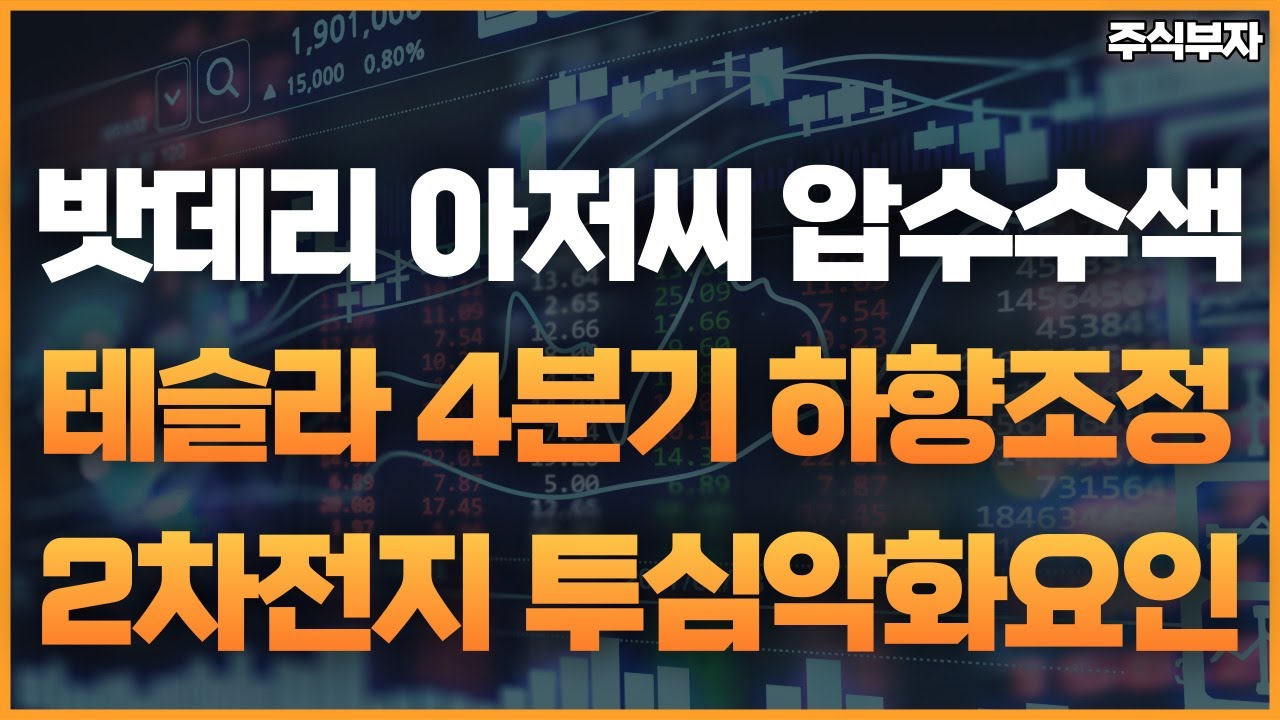 주식 밧데리아저씨 압수수색 테슬라 4분기 하향조정 2차전지 투심악화요인 총3가지 2차전지 박순혁 금양 테슬라