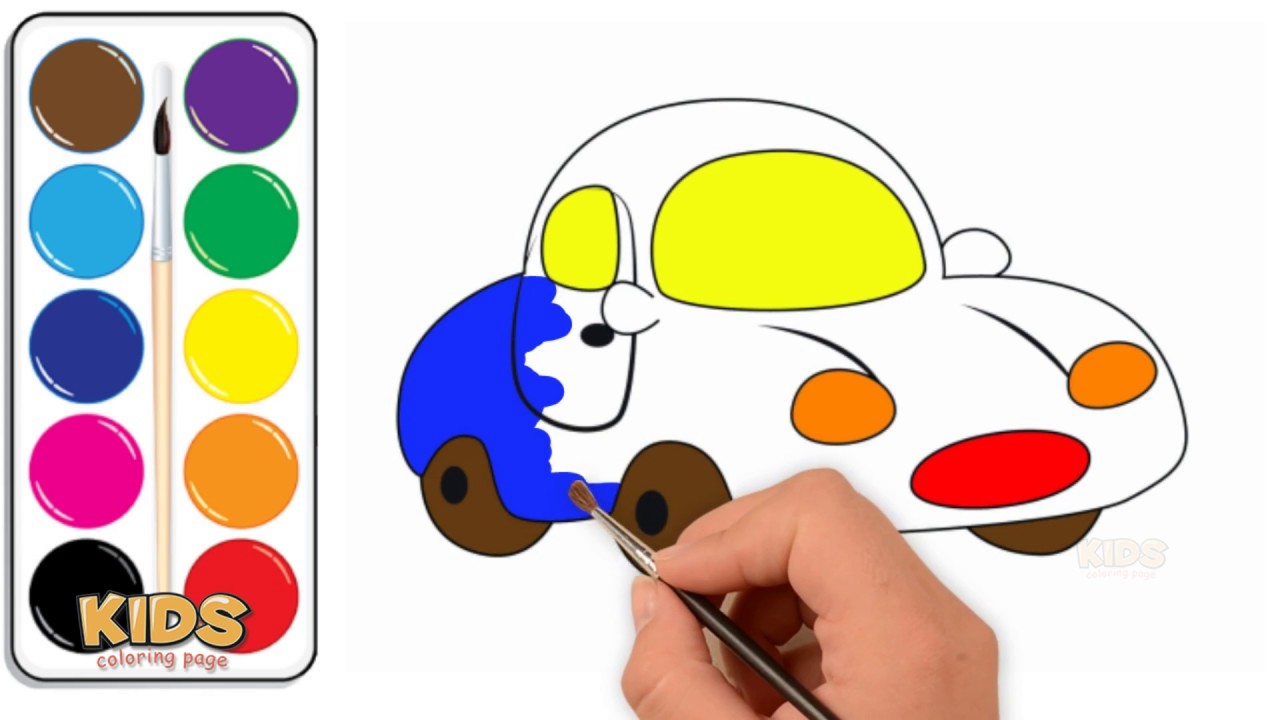 How to draw a new car cartoon for kids Doraemon super coloring pages ...