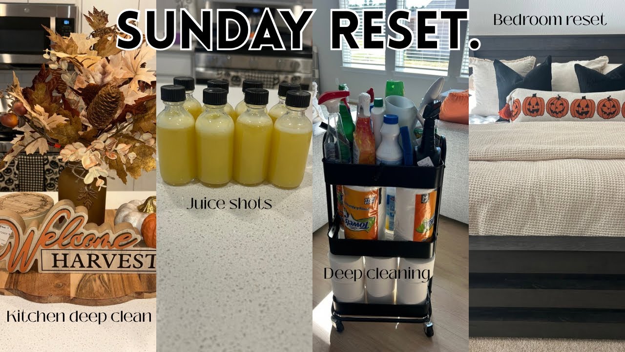 The ULTIMATE Sunday Rest | deep cleaning, juicing shots,washing clothes ...