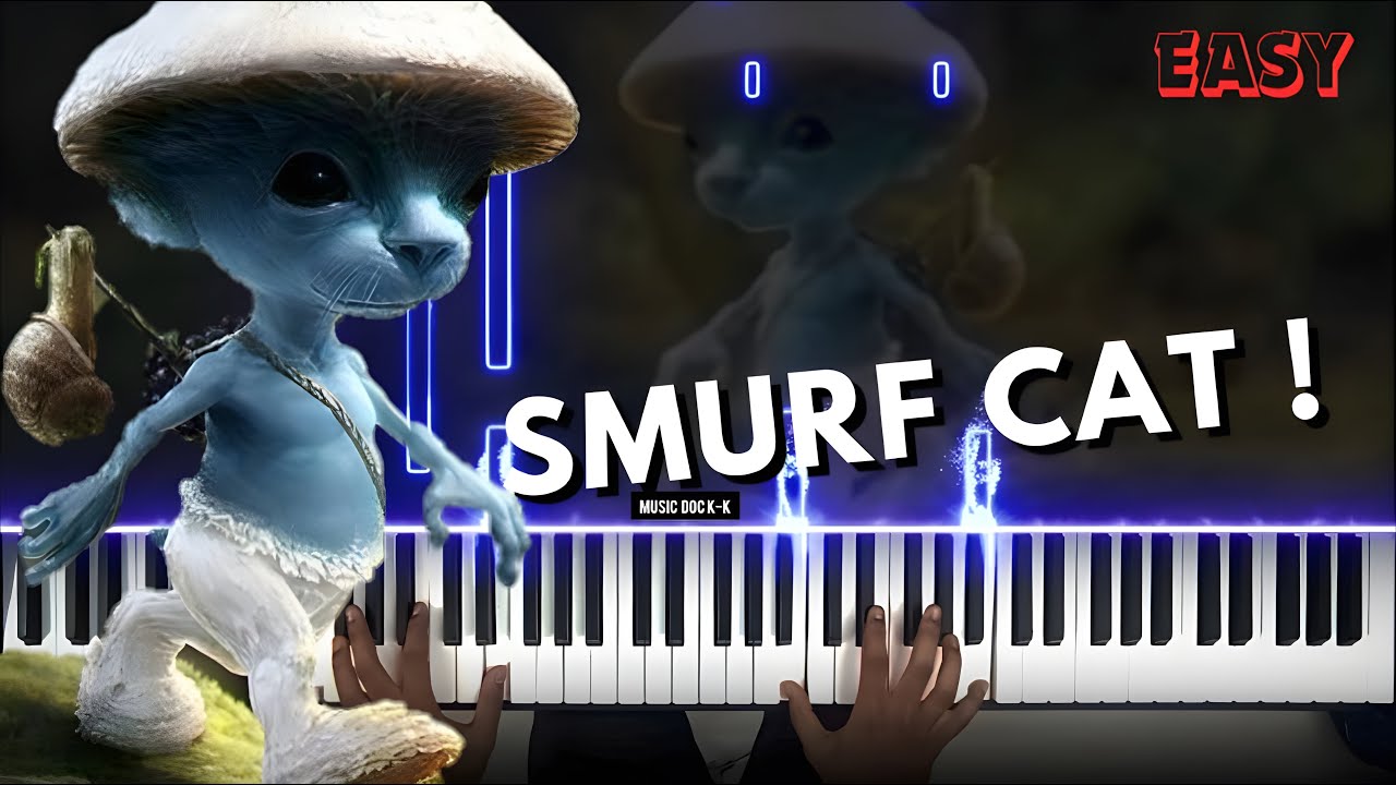 Smurf cat meme song | We live we love we lie | Easy | Piano cover ...