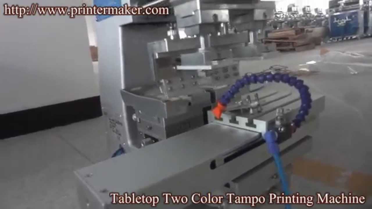 Two Colors Tabletop Ink Tray Tampo Printing Machine - YouTube