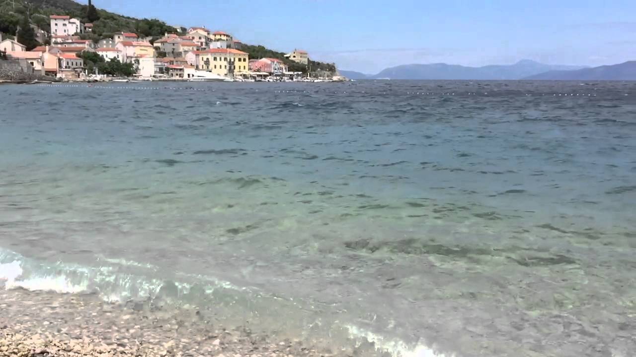 Pebble beach in Valun, Croatia - YouTube