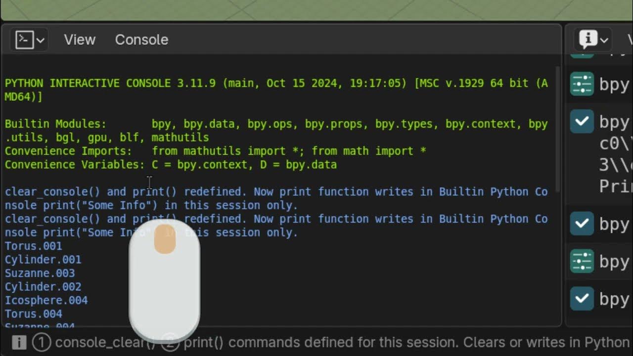 Print To Python Console in Blender - YouTube