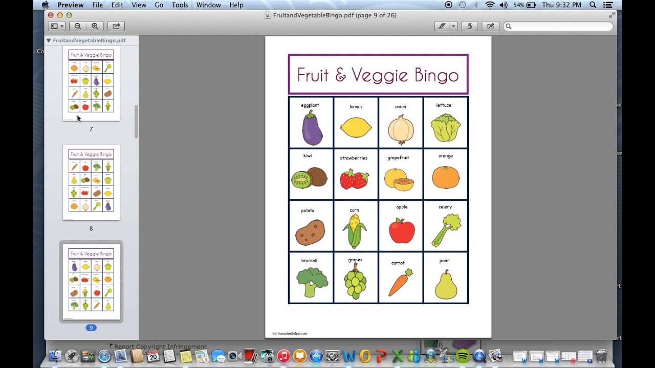 Video Product Preview for Fruit & Veggie Bingo - YouTube