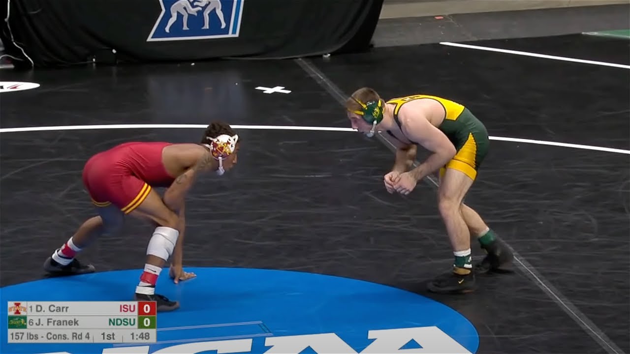 157lbs David Carr (Iowa State) vs Jared Franek (North Dakota State ...