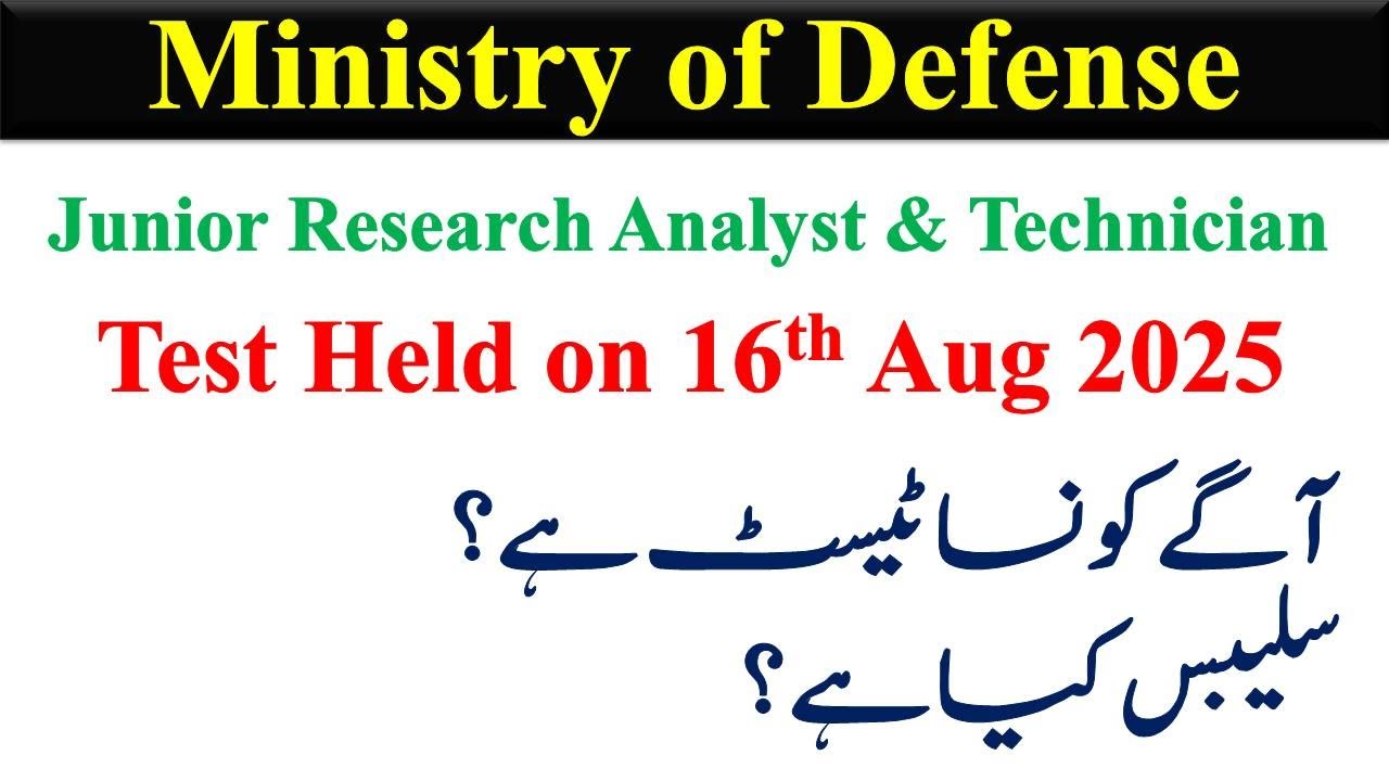 MOD Junior Research Analyst and Technician Psychometric Test Syllabus ...
