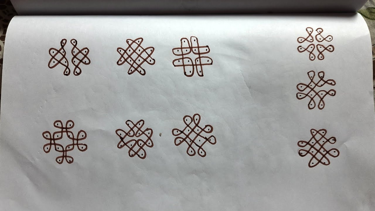 4×2×2 dots chinna melikala muggulu/simple sikku kolam/chinna chukkala ...