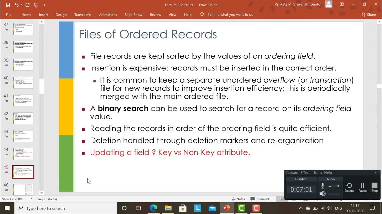 Lecture File part 2 -- File Structures in Databases - YouTube