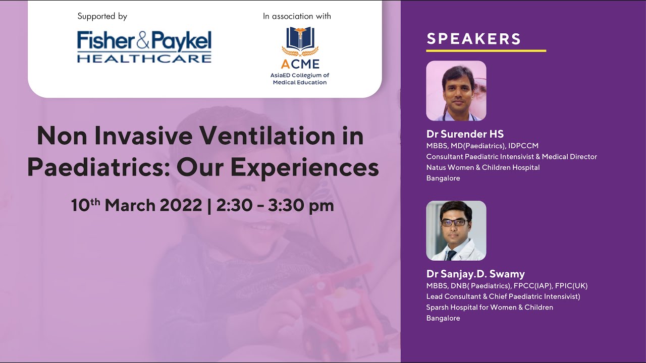 Non Invasive Ventilation in Paediatrics : Our Experiences - YouTube