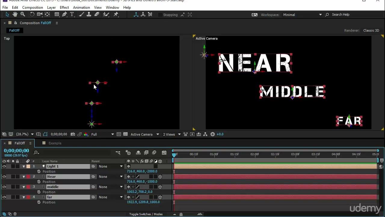 20 Using the Falloff Property (After Effect 3D Animation Tutorial) - YouTube