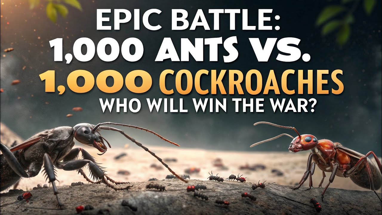 Epic Battle: 1,000 Ants vs. 1,000 Cockroaches – Who Will Win the War?🤔 ...