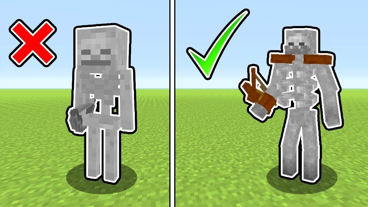 Minecraft : 10 SECRET Skeleton Tips And Tricks (/PE/MCPE) - YouTube
