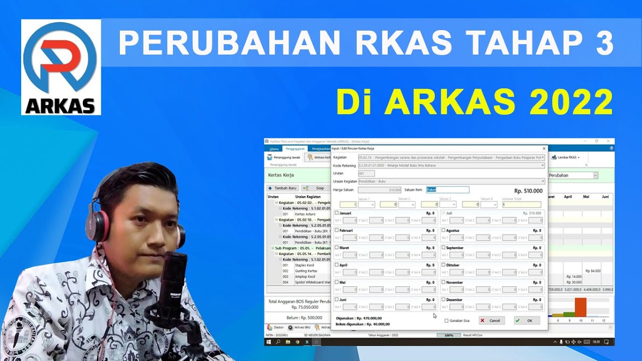 Cara mudah Melakukan Perubahan RKAS tahap 3 di ARKAS 2022 || Revisi ...