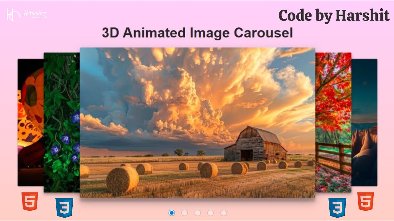 3D Cool Image Carousel using HTML CSS ️A Dynamic Hover Image Carousel ️ ️ #how to make #css # ...