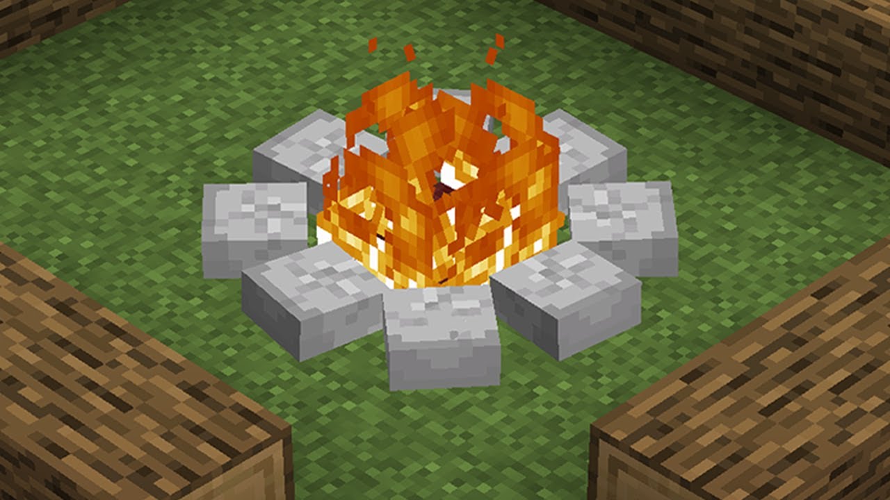 how to make a realistic campfire in minecraft - YouTube