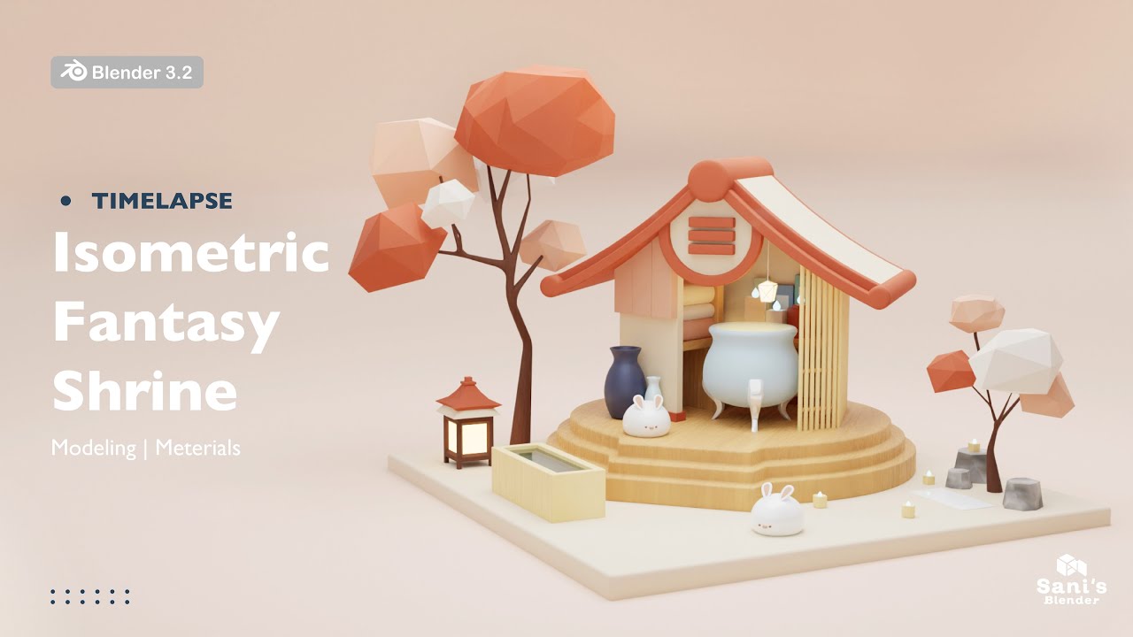 【Blender 3.2】Isometric Fantasy Shrine | Timelapse | Beginner Tutorial ...
