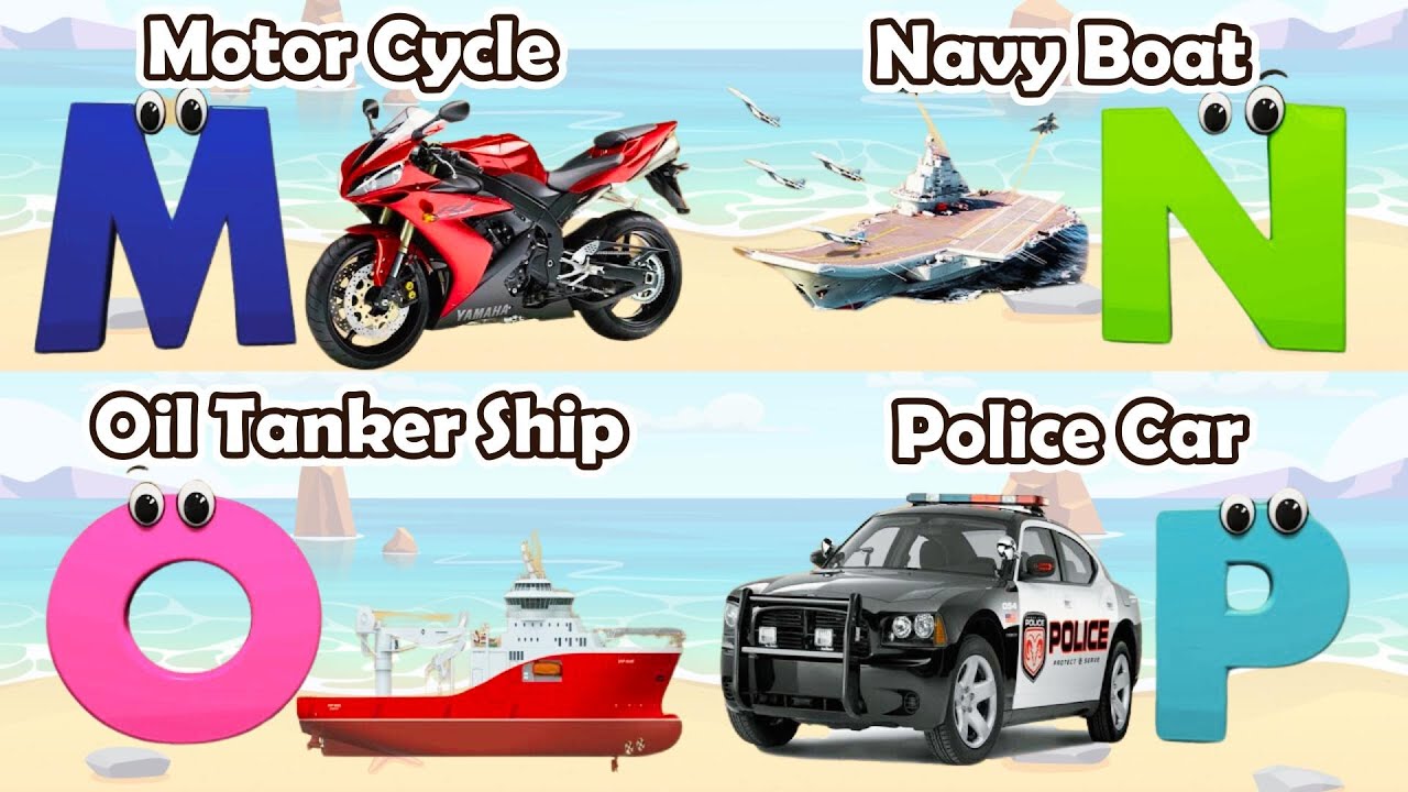 Vehicles Alphabet Song for kids | Vehicle ABC Song | Phonics for Kids ...