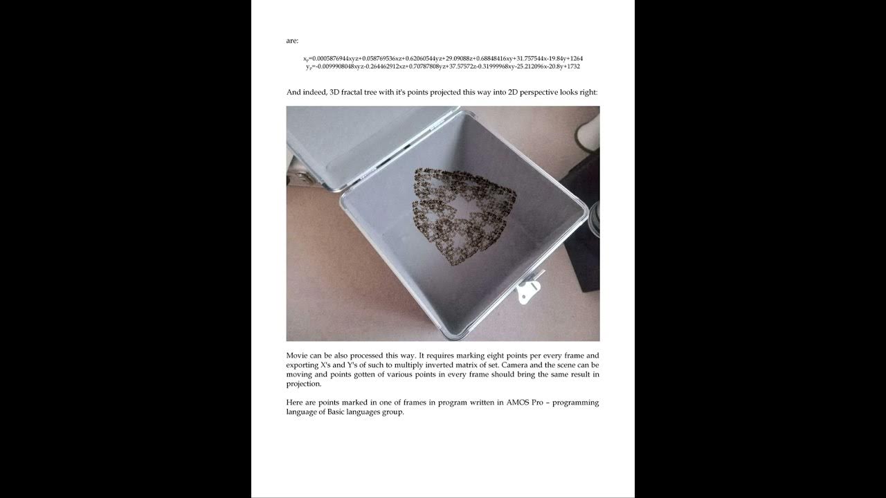 Perspective projection by interpolating function assign of 3D points to ...