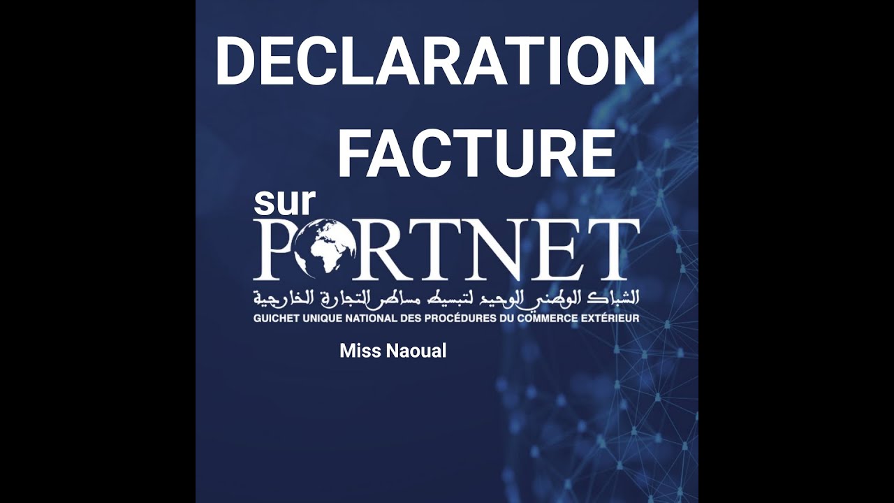 La Déclaration de la facture sur portnet. comment établir la ...
