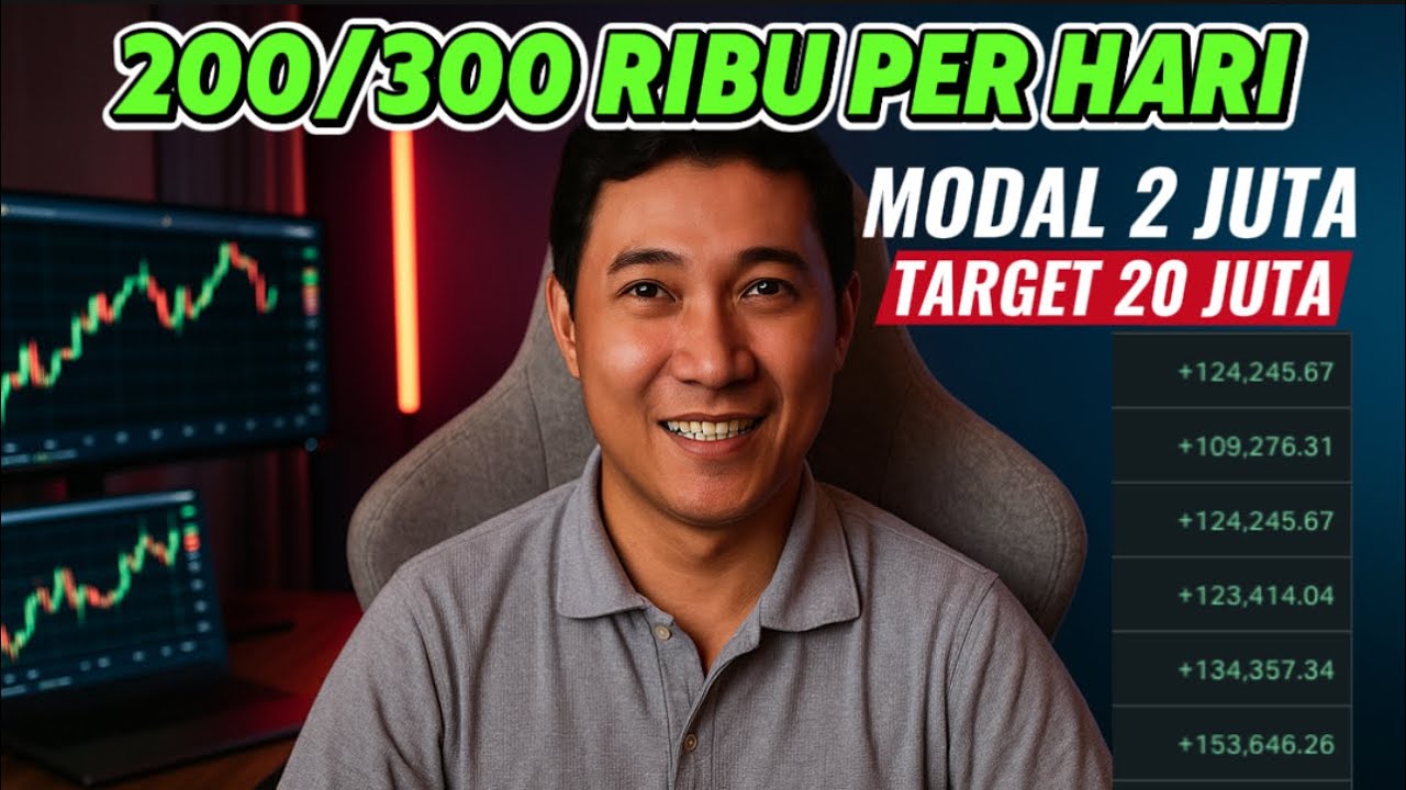 Trading modal 2 juta target 20 juta hari ke 11 - YouTube