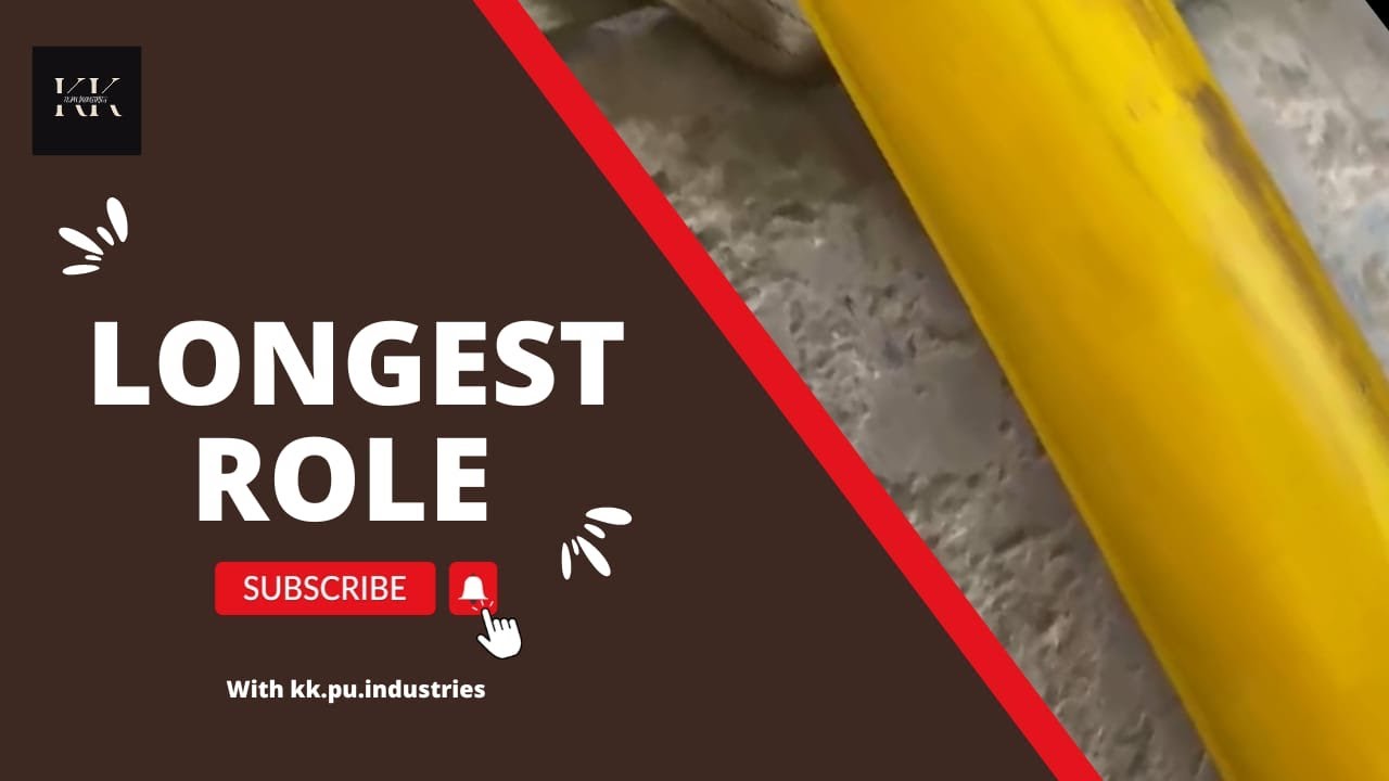 Pu coating Rollar yellow 160mm Od 4000 mm long kk.pu.industries - YouTube