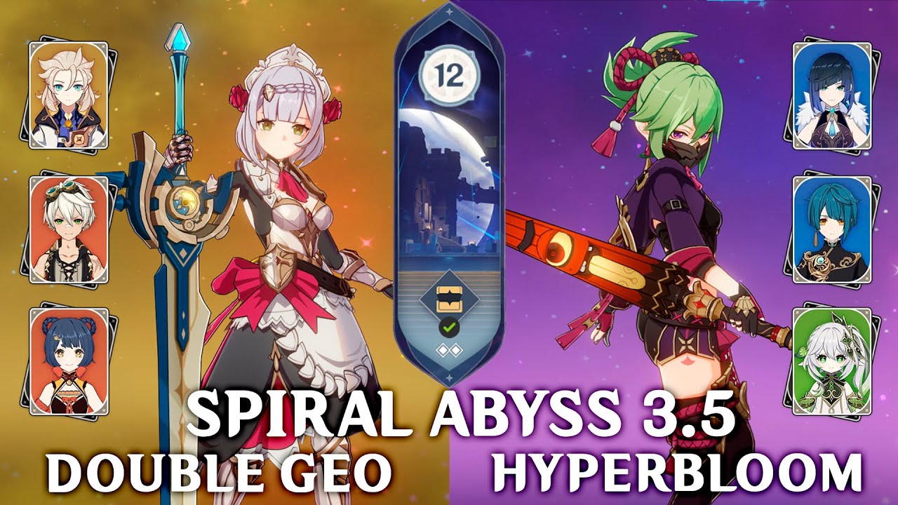 Noelle c6 Double Geo and Kuki Shinobu c2 Hyperbloom. Spiral Abyss 3.5 ...