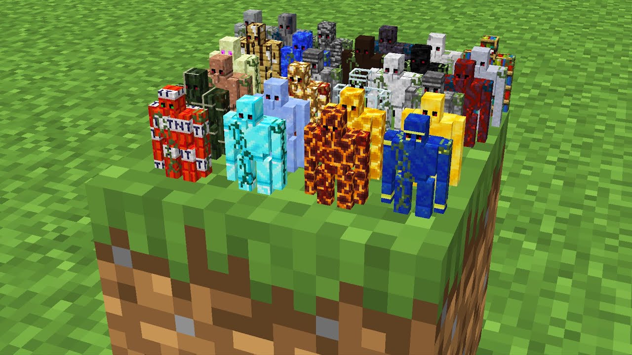 all golems in one block - YouTube