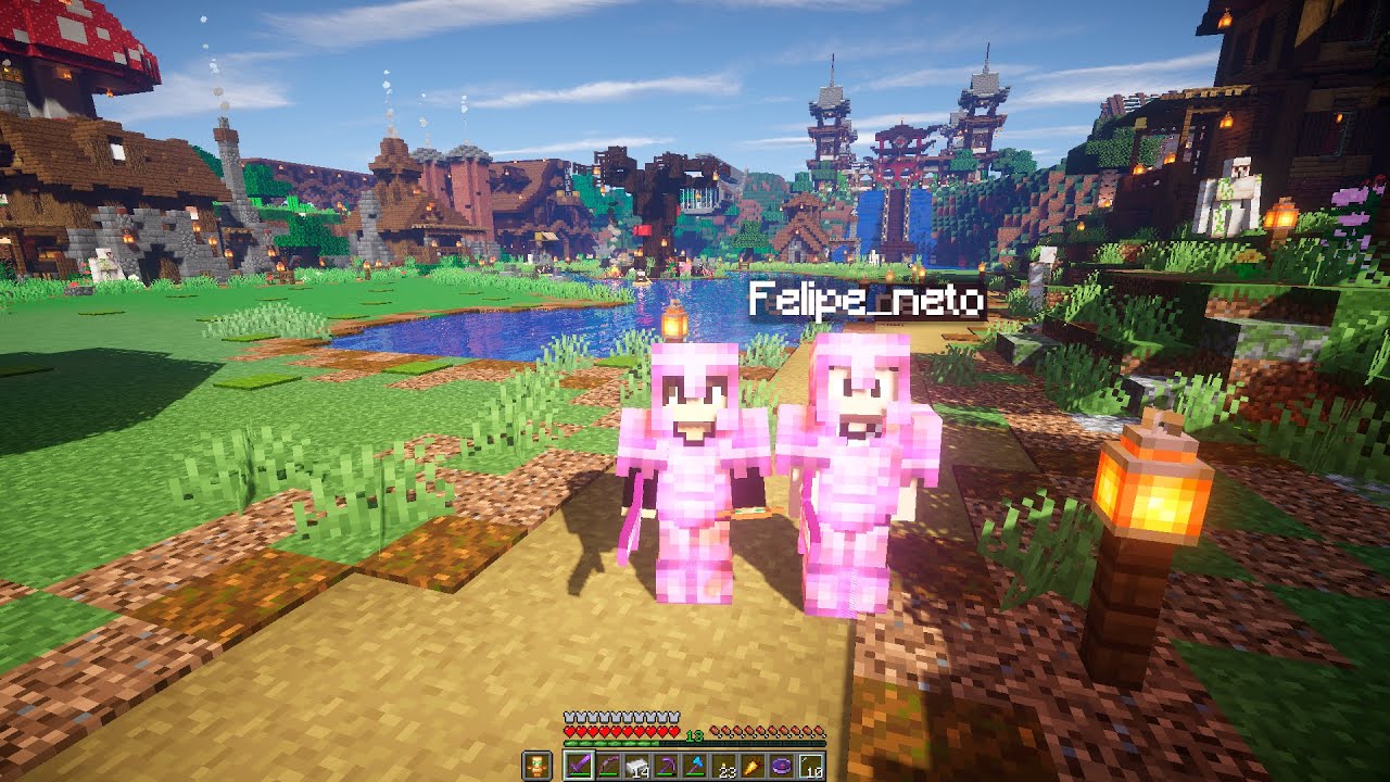 JOGUEI MINECRAFT COM O FELIPE NETO NA SAGA MINECRAFT - YouTube
