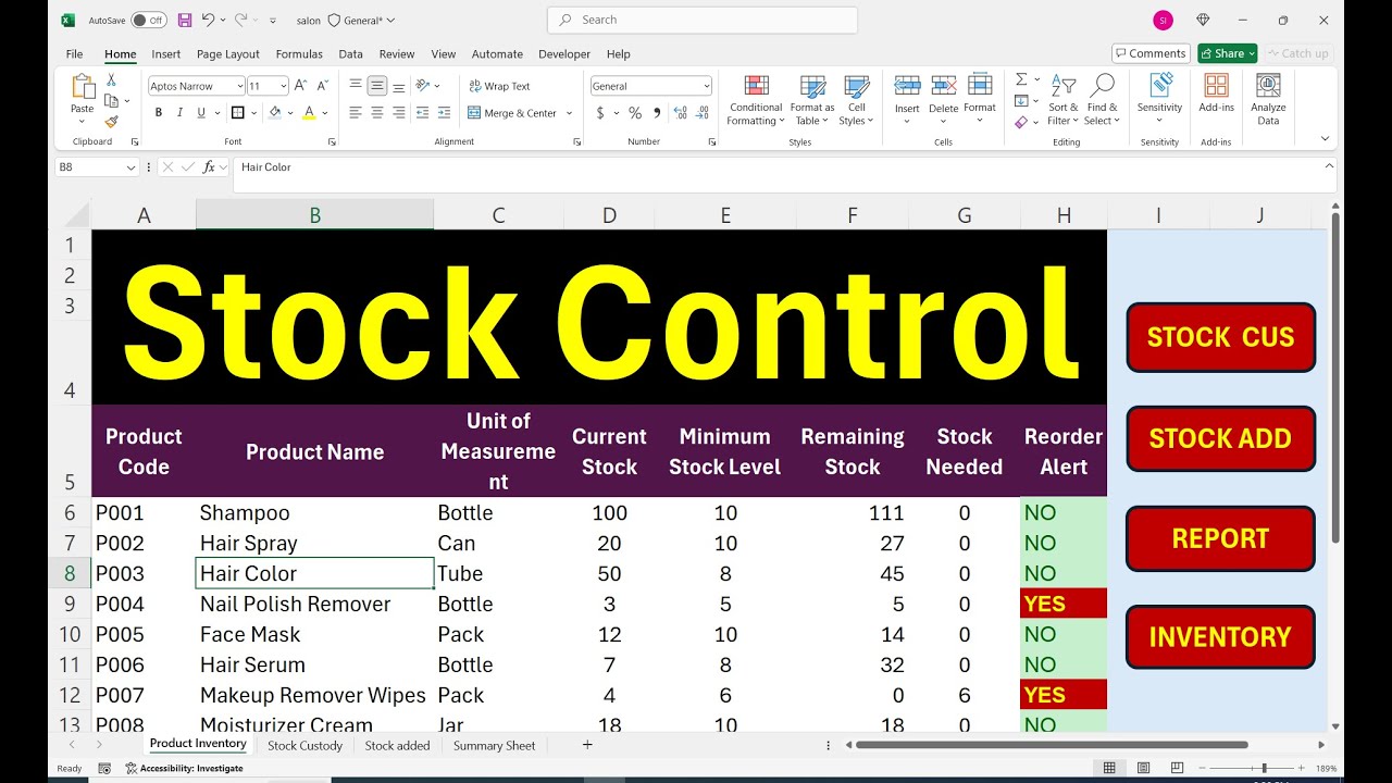 How To Make Salon Stock Control| Track Stock, Employee Custody ...