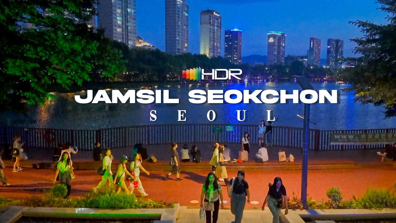 🌙🌃 Lively Seoul Summer Night at Jamsil Downtown🔮Beautiful Lake City ...