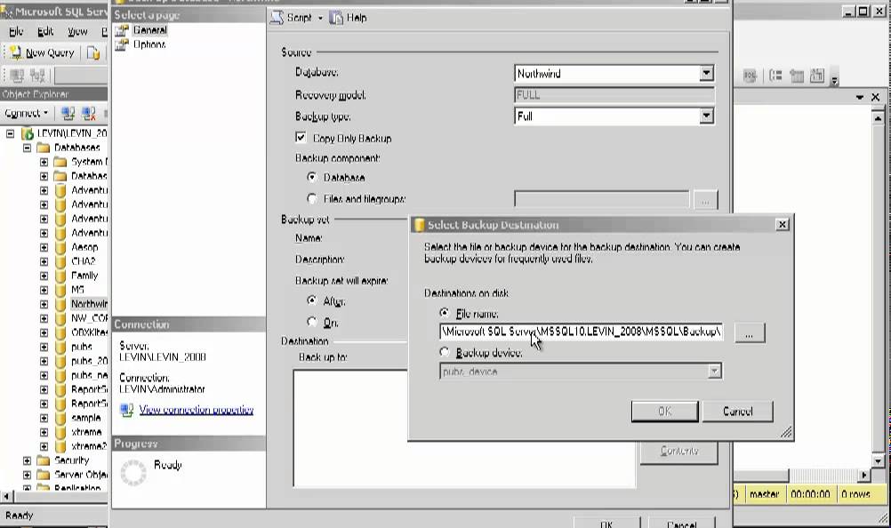 Introduction To Sql Server 2008 Copy Only Backup Using Ssms Youtube 4575