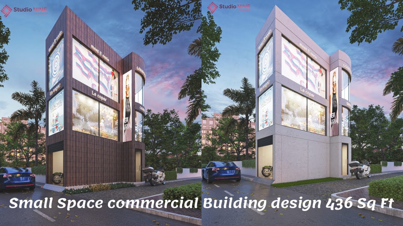 Affordable Commercial Building Design For Small Space 436 Sq Feet - YouTube