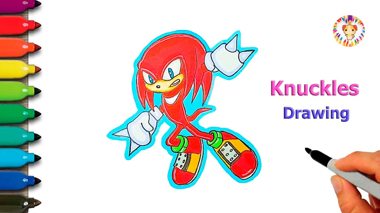 How to draw Knuckles 💛 Knuckles the Echidna drawing easy step by step ...