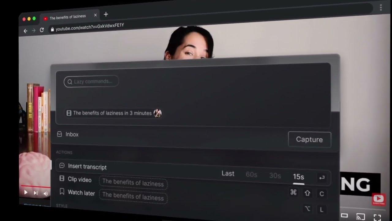 Lazy - a capture tool for knowledge. - YouTube
