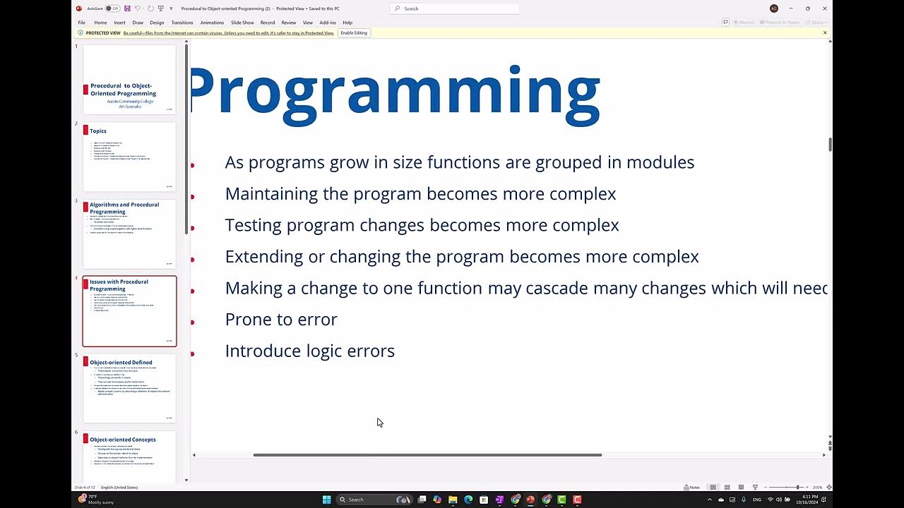 101624 COSC 1337 C++ What is object-oriented programming - YouTube