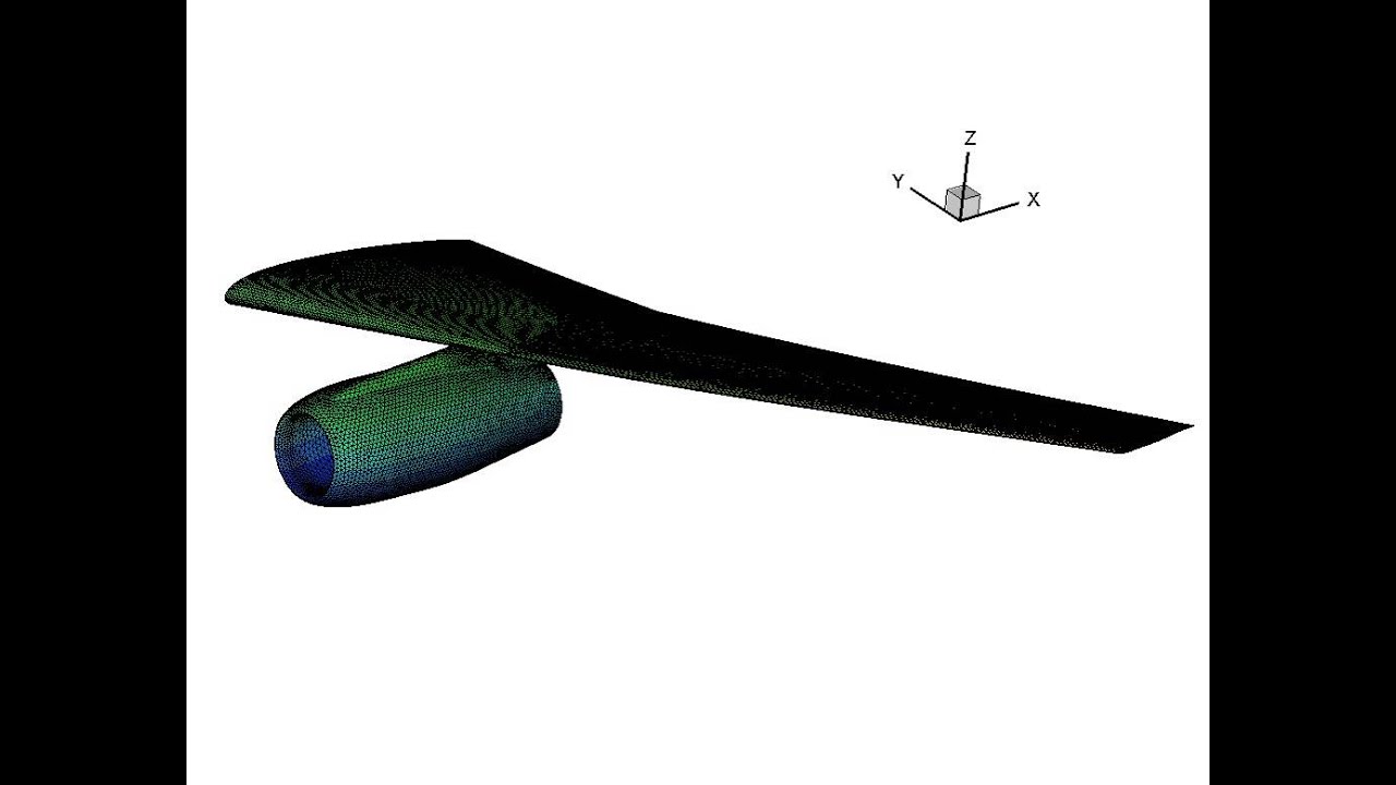 FSIPRO3D Wing Body Pylon Nacelle Model 2 Way Coupled Aeroelastic ...