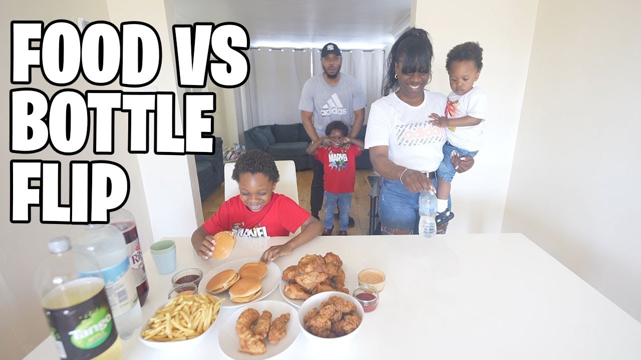 LAND A BOTTLE FLIP AND YOU CAN EAT 😫 (BOTTLE FLIP FOOD CHALLENGE) - YouTube