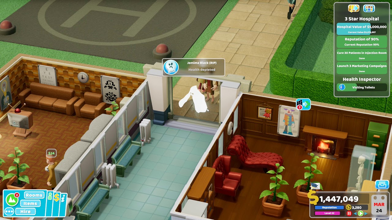 Two Point Hospital bug (stuck ghost) - YouTube