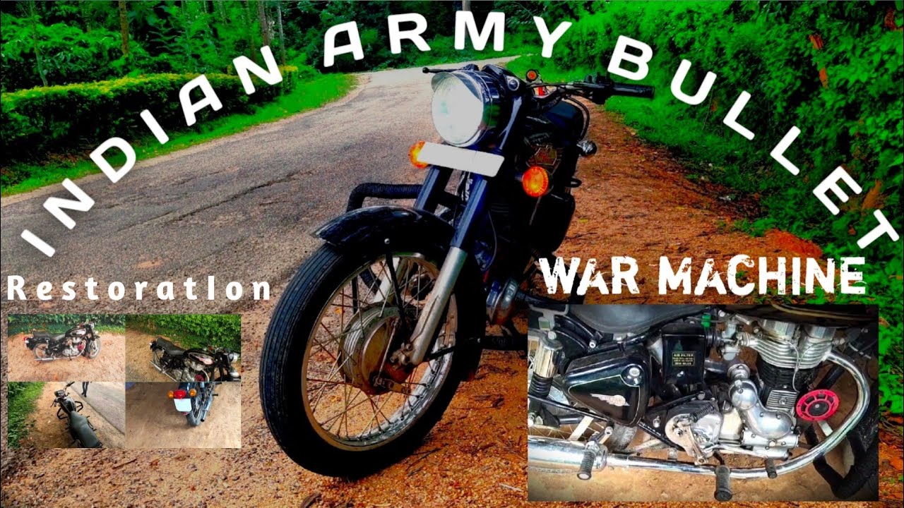 Indian army bullet |fully restoration| Army action bullet Review./loud ...