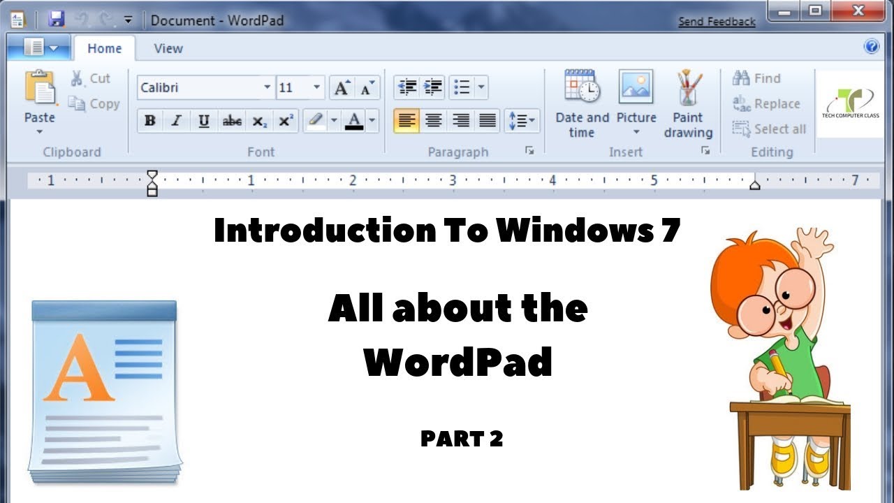 Wordpad Windows 7 Part 2 English By Tech Computer Classes YouTube