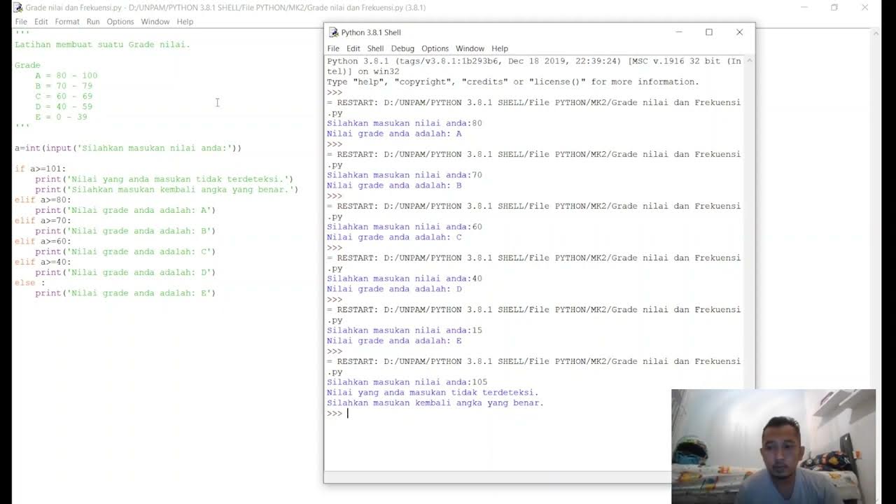 Exercise 1 If Elif Else (Make Grade Value & Frekuensi) - YouTube