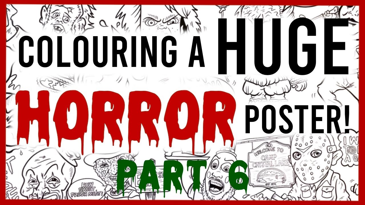Colouring a HUGE Horror Movie Poster! Part 6: Art the Clown - YouTube