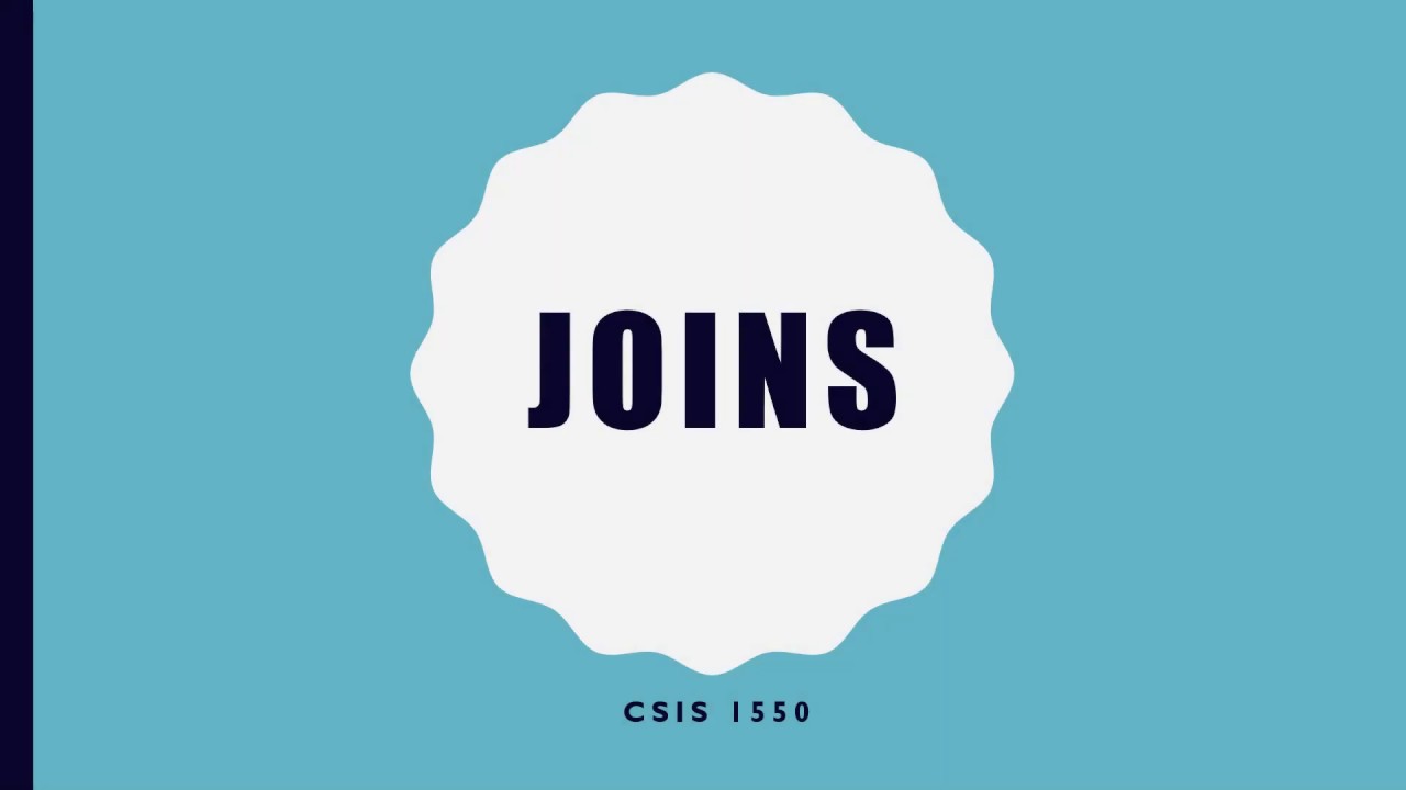 Introduction To Database Programming Mysql Joins Part 1 Of 6 The 8919