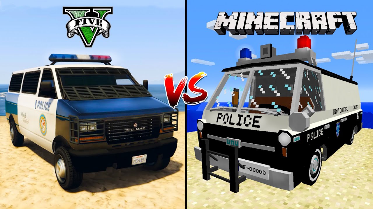 GTA 5 Police Van vs Minecraft Police Van Mod - Which car is best? - YouTube
